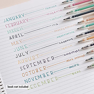 Erin Condren Designer Desk Accessories - Gold Gel Pen in Mid Century Circles Gift Box - Refillable Black Ink. Features Gel Ink, Black Colored Ink, Gold Metal Barrel