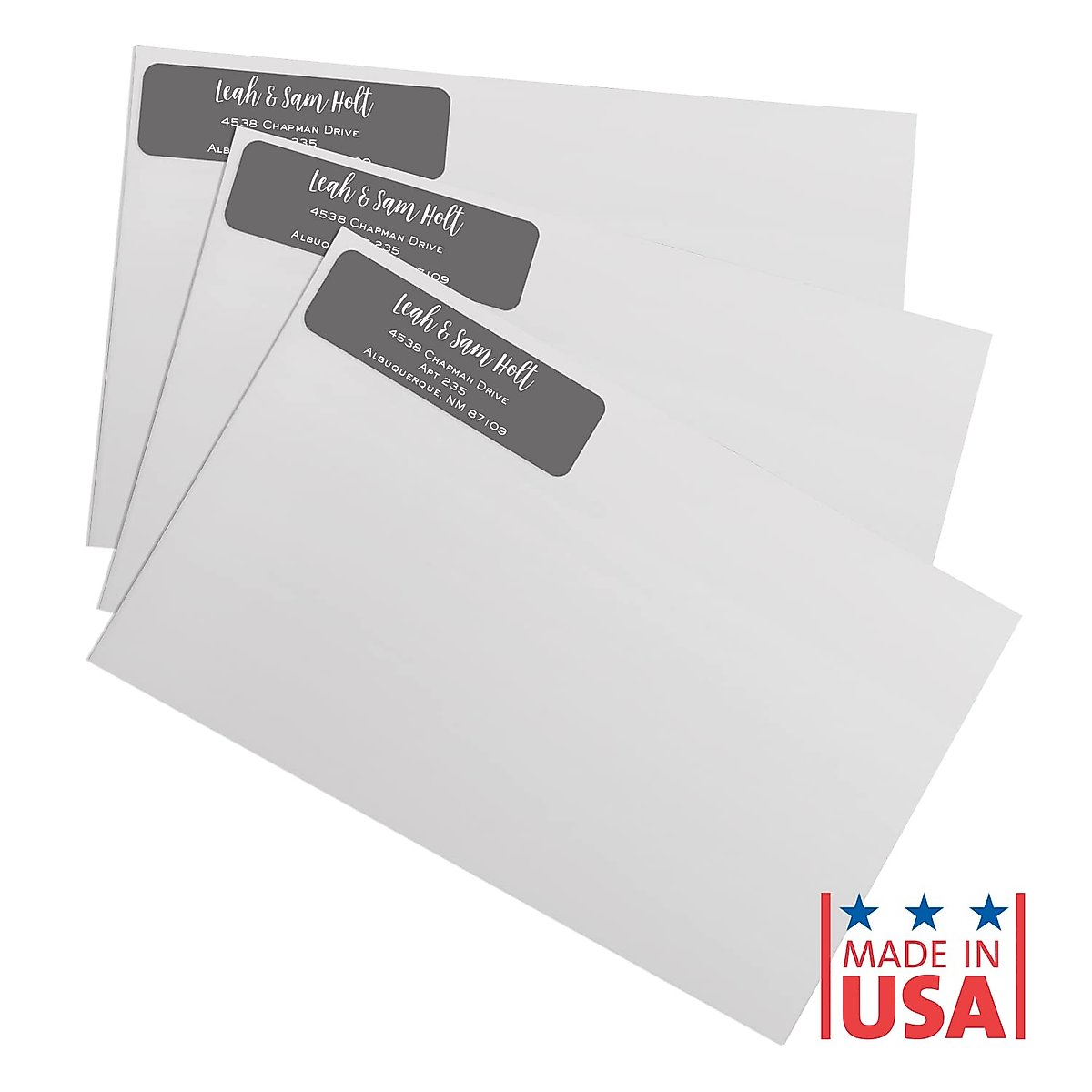 Simple Modern Charcoal Rolled Address Labels/Roll of 250 Slate Gray Personalized Address Labels/Designer Return Address Stickers in Elegant Plastic Dispenser
