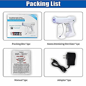 InfiniteTEC Cordless Disinfectant Nano Mist Gun Plant Repellent Control 800ml Portable Electric Sprayer Blue Light Sterilization Fogger for Home Office School Garden Hospital and Transportation