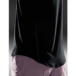 CRZ YOGA Lightweight Tank Top for Women Racerback Sleeveless Workout Tops High Neck Athletic Running Shirts Black Large