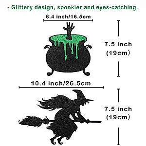 Halloween Decorations - Glittery Black I Smell Children Banner, Halloween Garland with Witch, Witch's Brew, Pumpkin and Halloween Bats for Halloween Party Decorations, Hocus Pocus Decorations