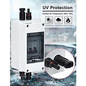 DIHOOL 20 Amp dc Circuit Breaker with Electrical pv Disconnect Box for Solar Panels, Solar Disconnect Switch Outdoor