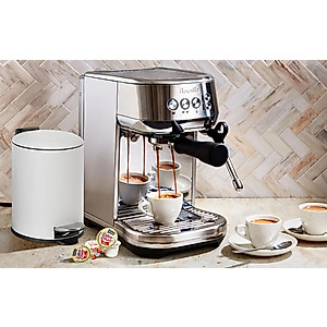 SunnyPoint 3 Liter / 0.8 Gallon Extra Small Step On and Slow Close Trash Can with Plastic Inner Bucket Perfect for Bathroom, Office, Or Bedroom (White)