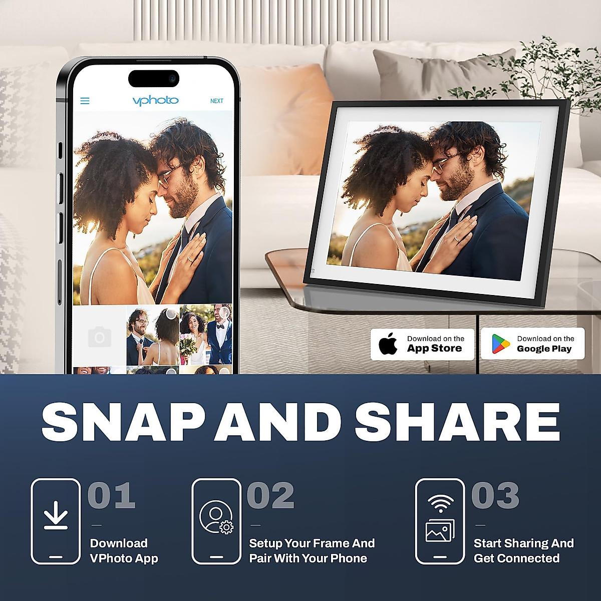 Arktronic 16.7 Inch Extra Large Digital Picture Frame WiFi 32GB, Electronic Photo Frame HD Touch Screen, Motion Sensor, Instantly Share Photos/Videos via App & Email, for Mom