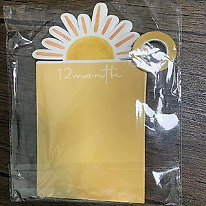 First Trip Around the Sun Birthday 12 Month Photo Banner Boho Sun 1st Birthday Decorations Party Supplies Sunshine First Birthday Decor for Baby Boys Girls Bday