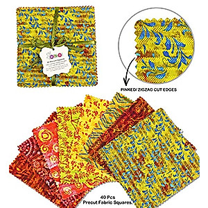 Soimoi Batik Print Precut 5-inch Cotton Fabric Quilting Squares Charm Pack DIY Patchwork Sewing Craft
