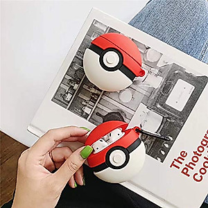 ZIGYZAG AirPods Case Cover with Keychain, Soft Silicone 3D Cute Cartoon Animal Character Kawaii Fashion Cover Funny Protective Case Compatible with AirPod 2 & 1 (Elf Ball)