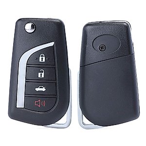 Keymall keyless Replacement Flip Entry Remote car Key fob 4 Button H Chip for Toyota Camry 2018 FCC HYQ12BFB 89070-06790
