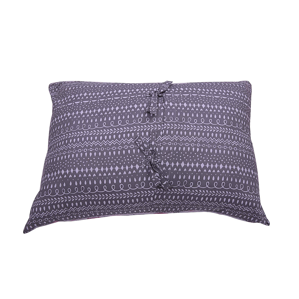 Bacati - Owls Pink/Grey Girls Cotton 3 Pc Full/Queen Comforter Set, Grey/Pink