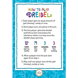 Let's Play Dreidel The Hanukkah Game 2 Extra Large Wood Dreidels Instructions Included