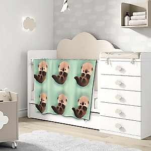 ISMV Swaddle Blankets Baby Sea Otters in Green Newborn Blanket Baby Blanket Comfy Nursing Blanket Durable Receiving Blanket for Baby Girl Or Boy