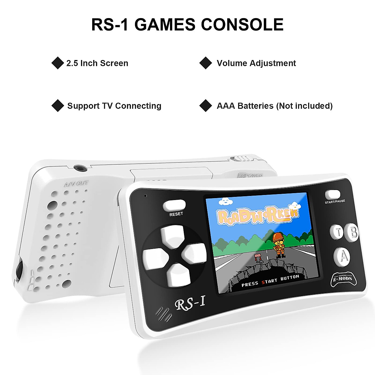Handheld Games for Kids Adults 2.5" LCD Portable Retro Games Console Built in 162 Classic Electronic Video Games Player with TV Output - Travel Games for Birthday Xmas Gift (Black)