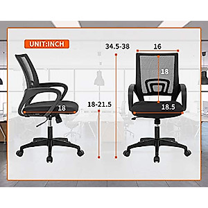 BestOffice Ergonomic Desk Mid-Back Mesh Computer Lumbar Support Comfortable Executive Adjustable Rolling Swivel Task Chair with Armrests(Black)