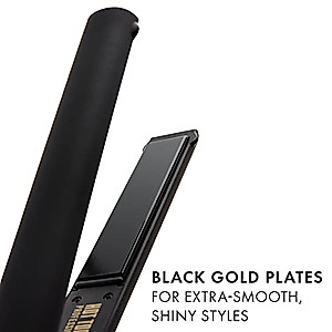 Hot Tools Pro Artist Black Gold Evolve Ionic Salon Hair Flat Iron | Long-Lasting Finish for Straightening Hair, (1 in)