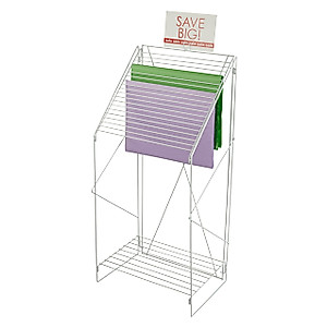 SSWBasics Tissue Paper Rack - White Wire - Floor Standing (23" W x 15½"D x 49" H)