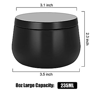 Beyoung Candle Tin Cans 24 Pieces, 8 oz Round Metal Candle Jars with Lids, Ideal for Candles Making/Arts & Crafts/Storage Gifts,Black
