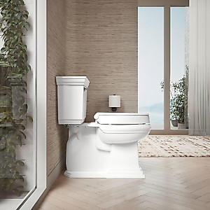 KOHLER Hyten Elevated Quiet-Close Elongated toilet seat, White