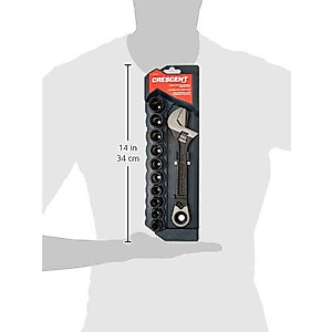 Crescent 11 Pc. Pass-Thru™ X6™ Black Oxide Adjustable Wrench and Spline Socket Set - CPTAW8