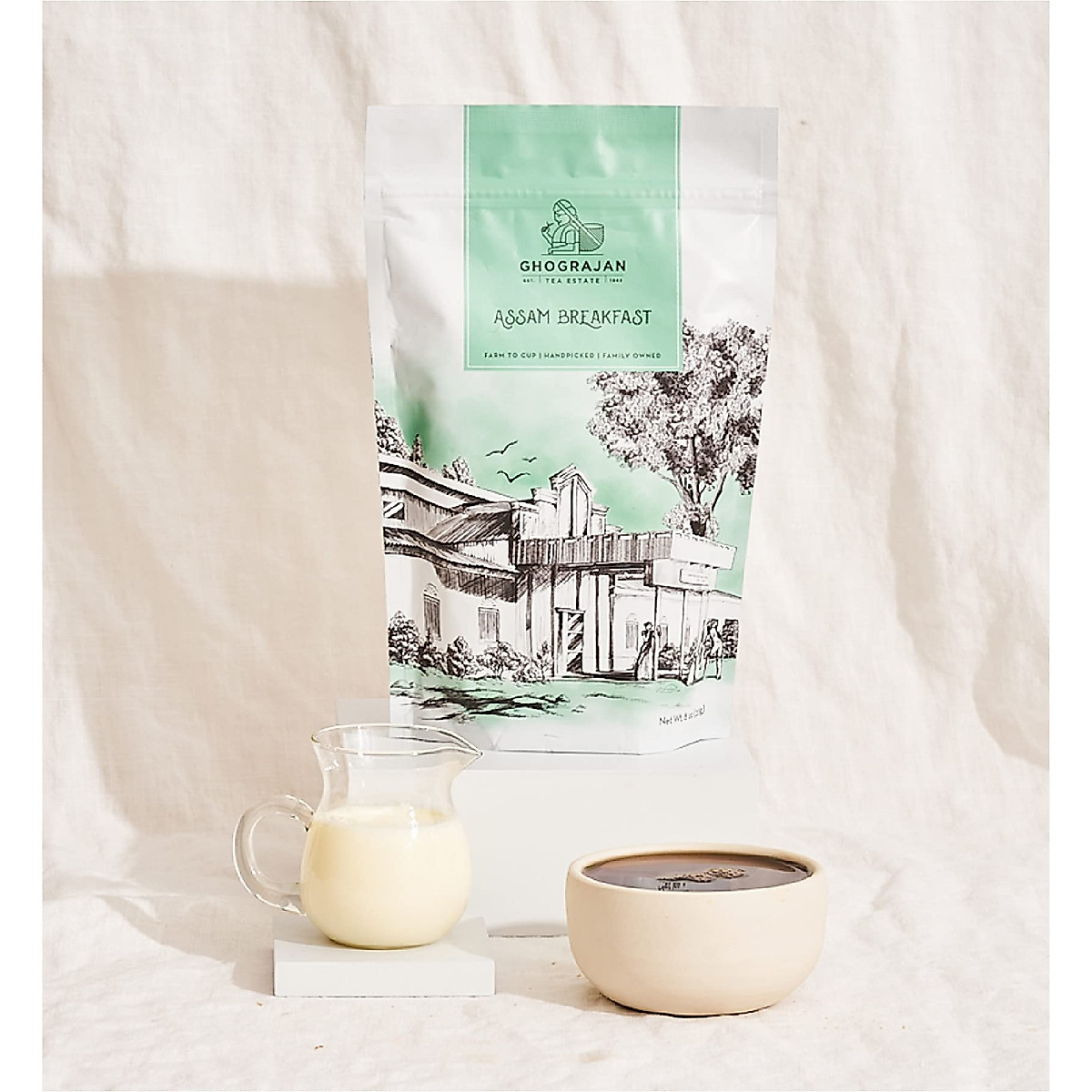 Assam Breakfast High Caffeine Loose Black Tea from India (200+ Cups) - Fresh Harvest - Perfect for Strong Morning Milk Tea Or Indian Chai Tea - Farm2Cup No Middleman - Bulk Pack - 1 Pound