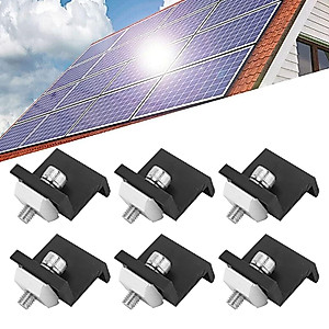 12Pcs PV Solar Panel Z End Clamp Aluminum Alloy Solar Z Bracket Clamp for RVs Houses Solar Panel Installations (45mm)