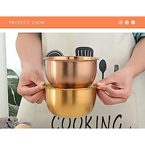 Stainless Steel Steamed Egg Bowl With Lid Cake Container Stirring Home Egg Bowl Storage Holder-Red