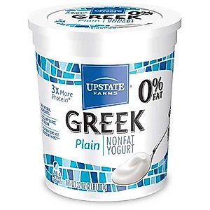 Upstate Farms Greek Nonfat Blended Vanilla Yogurt, 32 Ounce - 6 per case.