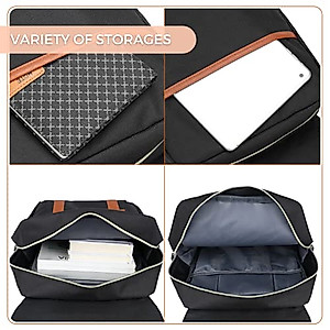 VOYAGGE Big Student Backpack - School, Travel, Business, or Work Bookbag with 15-Inch Laptop Compartment Black