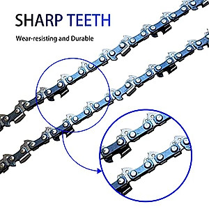 Opuladuo 2PC 12 Inch Chainsaw Chains, Replacement Chain for Dewalt 20V DCCS620B, DCCS620P1 Electric Chainsaw Chains - 3/8'' .043'' 45 Drive Links
