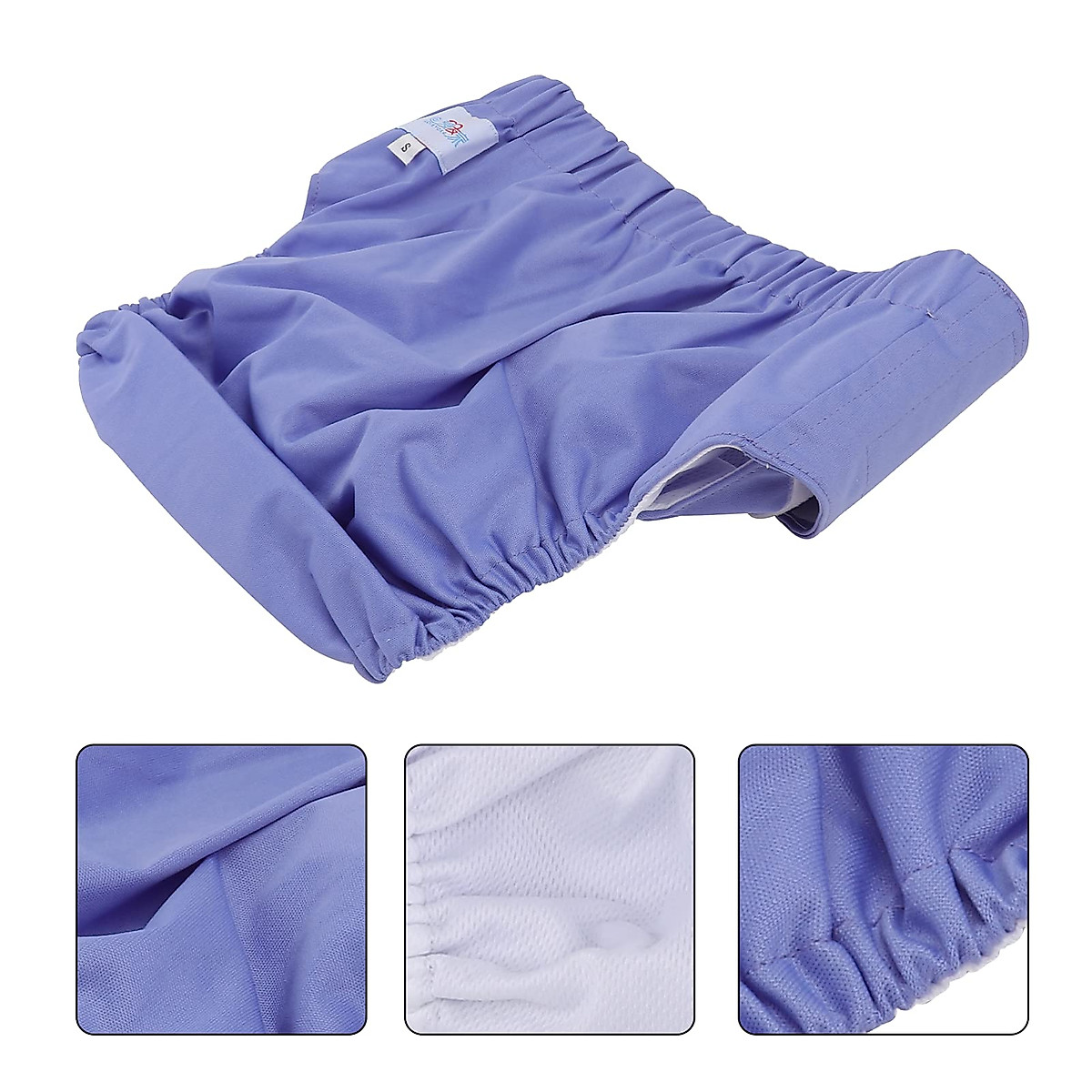 Healifty Adult Diapers Adult Incontinence Underwear Cloth Diapers for Elderly Washable Reusable Leak Protective Underwear for Women Men Purple