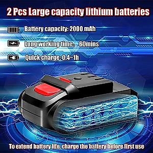 Cordless Weed Wacker Battery Powered Weed Eater Electric 3-in-1 Grass Trimmer Lawn Edger Tool Brush Cutter, Push Lawn Mower, Wheeled No-String Trimmer for Garden Yard