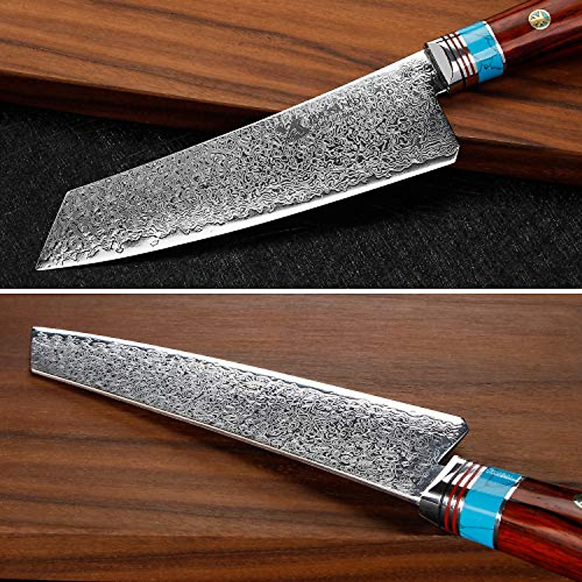 MSY BIGSUNNY Kiritsuke Knife - 67 Layers Damascus Steel - 6.7 Inch Blade - Stain & Corrosion Resistant Handmade Chef Knives