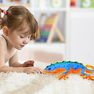 Civaner 22 Inches Realistic Lizard Stuffed Animal Plush Toy with Spots Colorful Gecko Stuffed Animal Sturdy Gecko Plush Reptilian Toy Huggable Birthday Gift for Little Person Teens (Yellow)