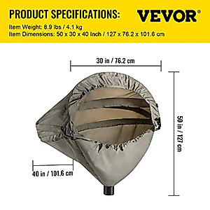 VEVOR Miter Saw Hood, 5000-L Dust Solution For Miter Saws, Chop Shop Dust Collection, Dust Collector Compatible with all Miter Saws, Accessory Holes, Carrying Bag,Silver Gray