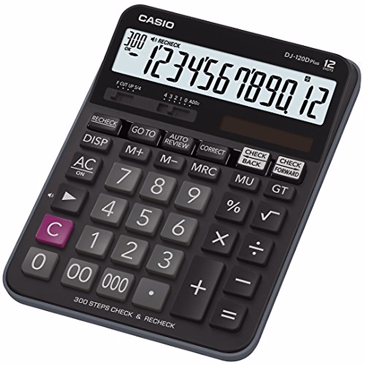 Casio DJ-120DPLUS-W-EP Plus Desktop Calculator with Check and Correct Function - Black