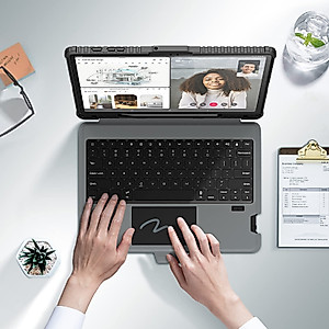 Nillkin Galaxy Tab S8 Plus Keyboard Case with Stand, for Samsung Galaxy Tab S7 Fe S7 Plus S7+ with Detachable Keyboard with Trackpad, Pencil Holder Tab S8+ 5G Tablet Keyboard case12.4 inch