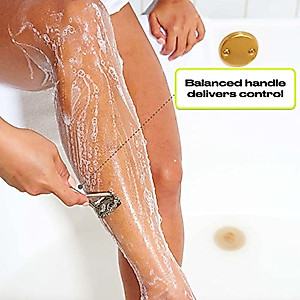 Leaf Shave | Leaf Razor, Rose Gold - All-Metal, Eco-Friendly Razor for Women & Men; Includes 10 Stainless Steel Single-Edge Razor Blades; Recommended for Head Shaving and Leg Shaving