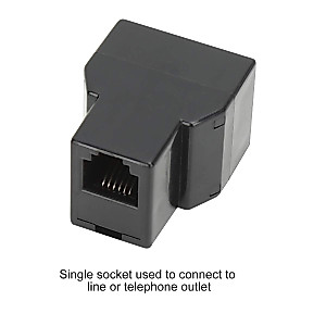 Uvital RJ12 6P6C 1 Female to 2 Female Telephone Line Splitters, Telephone Landline Cable Connector and Separator(Black,4 Pack)