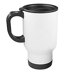 1 piece Stainless Blank Travel Mug white for Sublimation Dye Thermal Heat Press Transfer Coated 14 ounces