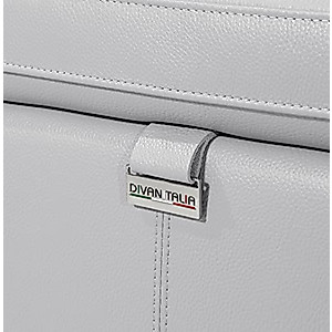 Blackjack Furniture Weston Collection Italian Leather Living Room, Den Loveseat, Light Gray