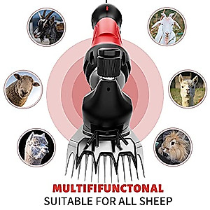 Dragro 2023 Upgraded Sheep Shears 500W, Professional Electric Sheep Clippers, Farm Livestock Grooming Kit, 6 Speed Heavy Duty Electric Shears for Thick Coat Animals