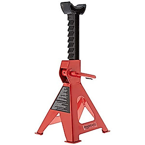 Amazon Basics Steel Jack Auto Stands, 3 Ton Capacity, 1 Pair, Black and Red