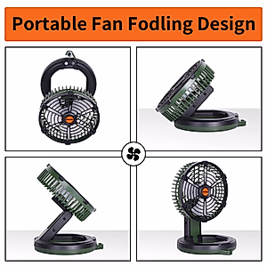 Portable fan Battery Operated Fan USB Desk fan Camping Fan for Tents,Battery Operated portable Fan Personal Fan battery powered fan camping portable fan Outdoor fan Rechargeable Fan with Hanging