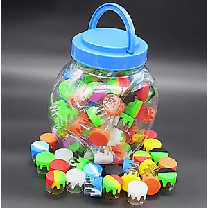 vitakiwi 6ml Round Glass Concentrate Container Airtight with Silicone Lid Multi Use Jars (100)