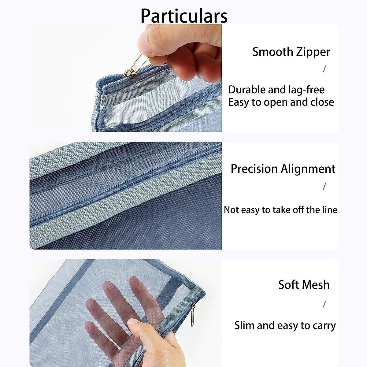 10 Pack Mesh Zipper Pouches for Organizing, Double Layers Nylon Puzzle Building Block Sets Toy Storage Organization with Handle, Multipurpose for Travel, School, Board Game, Office, and Home Organize