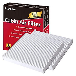 Puroma 2 Pack Cabin Air Filter with Multiple Fiber Layers Replacement for CP285, CF10285, Toyota 2005-2018, Scion 2008-2016, Lexus 2006-2017, Land Rover 2015-2016