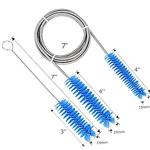 Brush Diameter 15mm 19mm -CPAP Tube Cleaning Brush-Suitable for Most CPAP Hose Type (Blue)