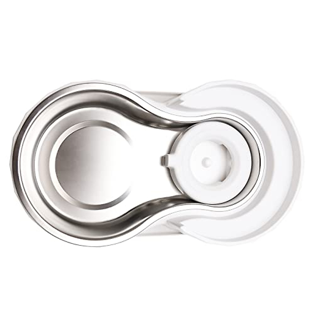 RIZZARI Automatic Pet Waterer, 3.6L Gravity Stainless Steel Water Dispenser, 100% BPA-Free, Large Capacity Water Feeder for Cats and Small and Medium-Sized Dogs(White, Minimum)