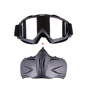 Eoncore Motorcycle Goggles Mask Detachable, Windproof Protect Padding Helmet Sunglasses Ski Goggles Road Riding UV Motorbike Glasses (Graffiti)