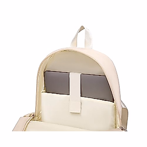 Acmebon Girl Roomy Fashion Laptop Backpack Casual Daily Backpack for Women Cream