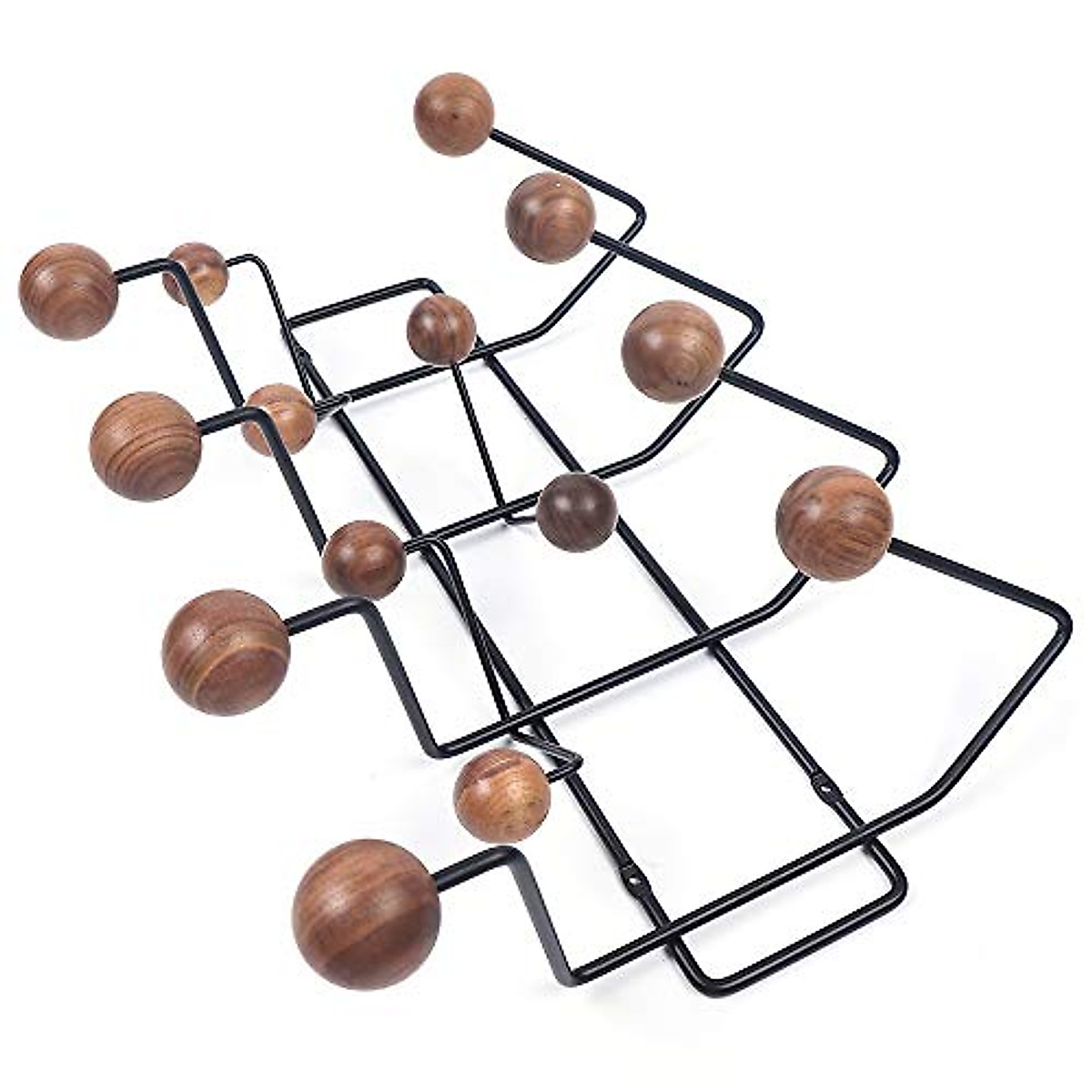 Coat Hooks Hang it All Coat Rack Wall Mounted Coat Hooks with Solid Walnut Wooden Balls